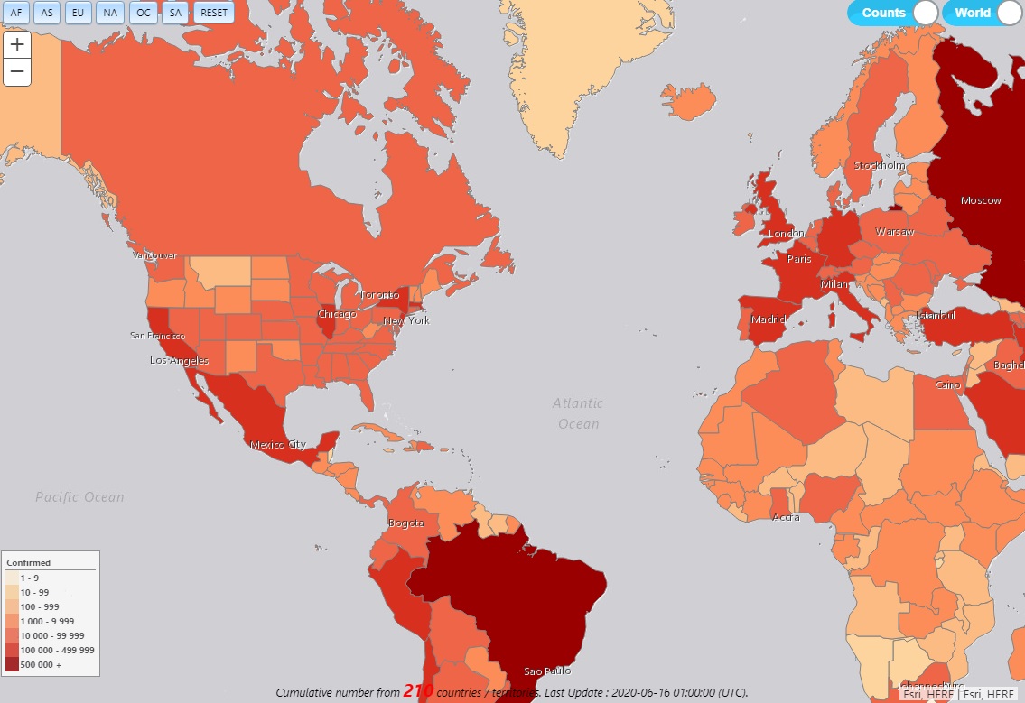 Přehled zajímavých map pandemie Covid-19 : Migrace Online